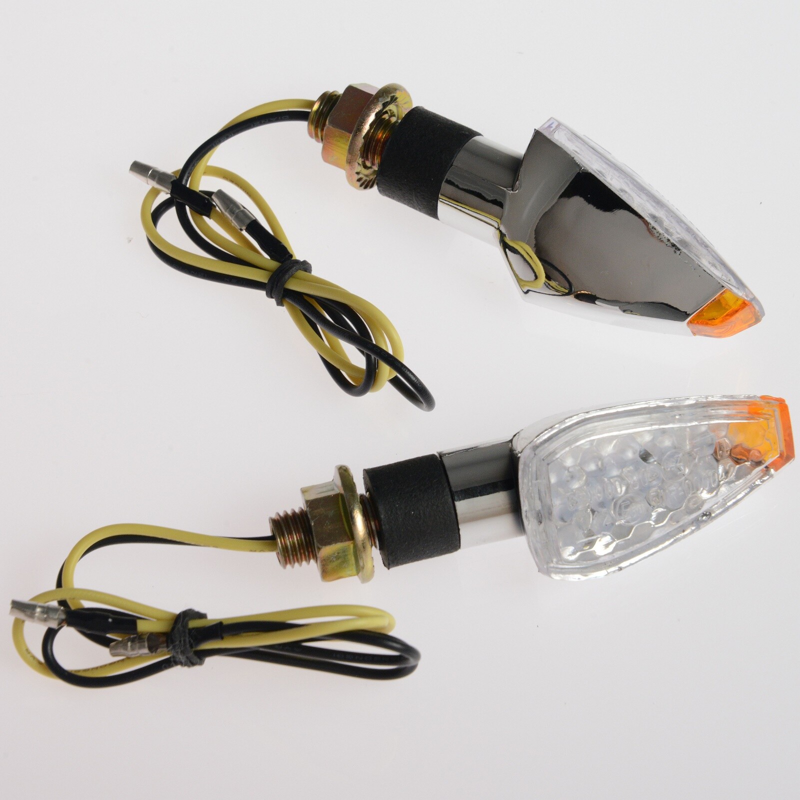 Universal Pair Motorcycle Indicators Biker Scooter LED Clear Arrow ...
