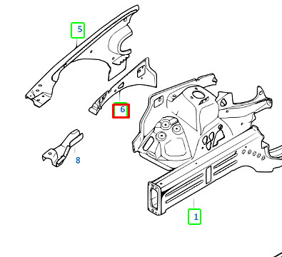 NEW BMW 3 E90 FRONT LEFT FENDER SUPPORTING STRUT 41117135633 7135633 ...