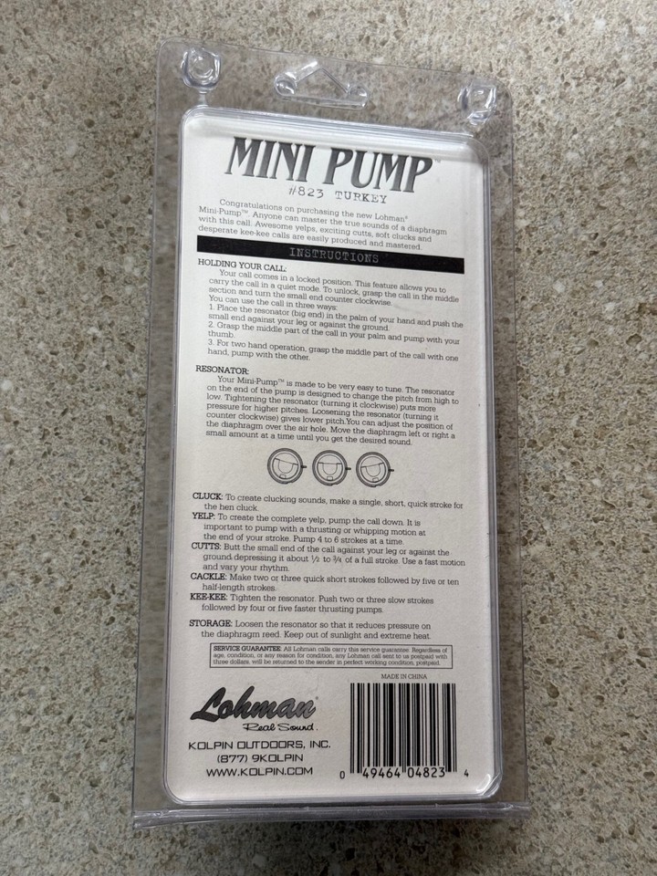 Vintage Lohman Mini Pump Turkey Call #823 New | eBay