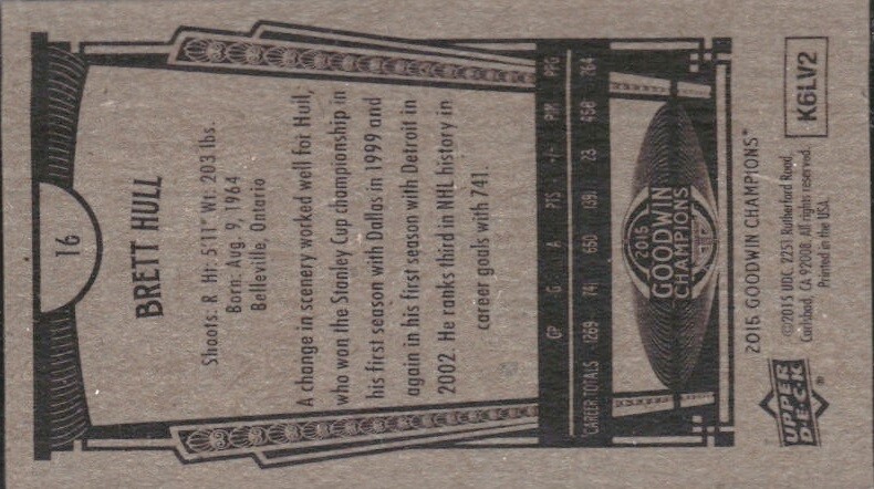 2015 Upper Deck Goodwin Champions Mini #16 Brett Hull | eBay