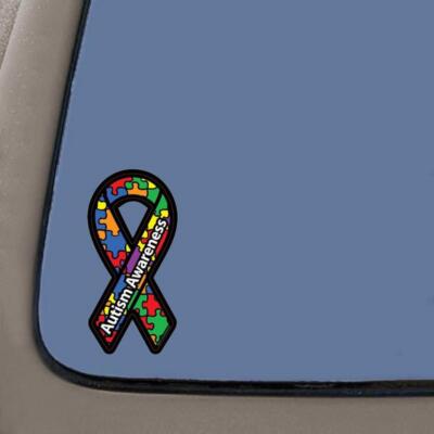 Autism Awareness Ribbon Car Decal Sticker | Vinyl Decal | 7" X 3" | Car ...