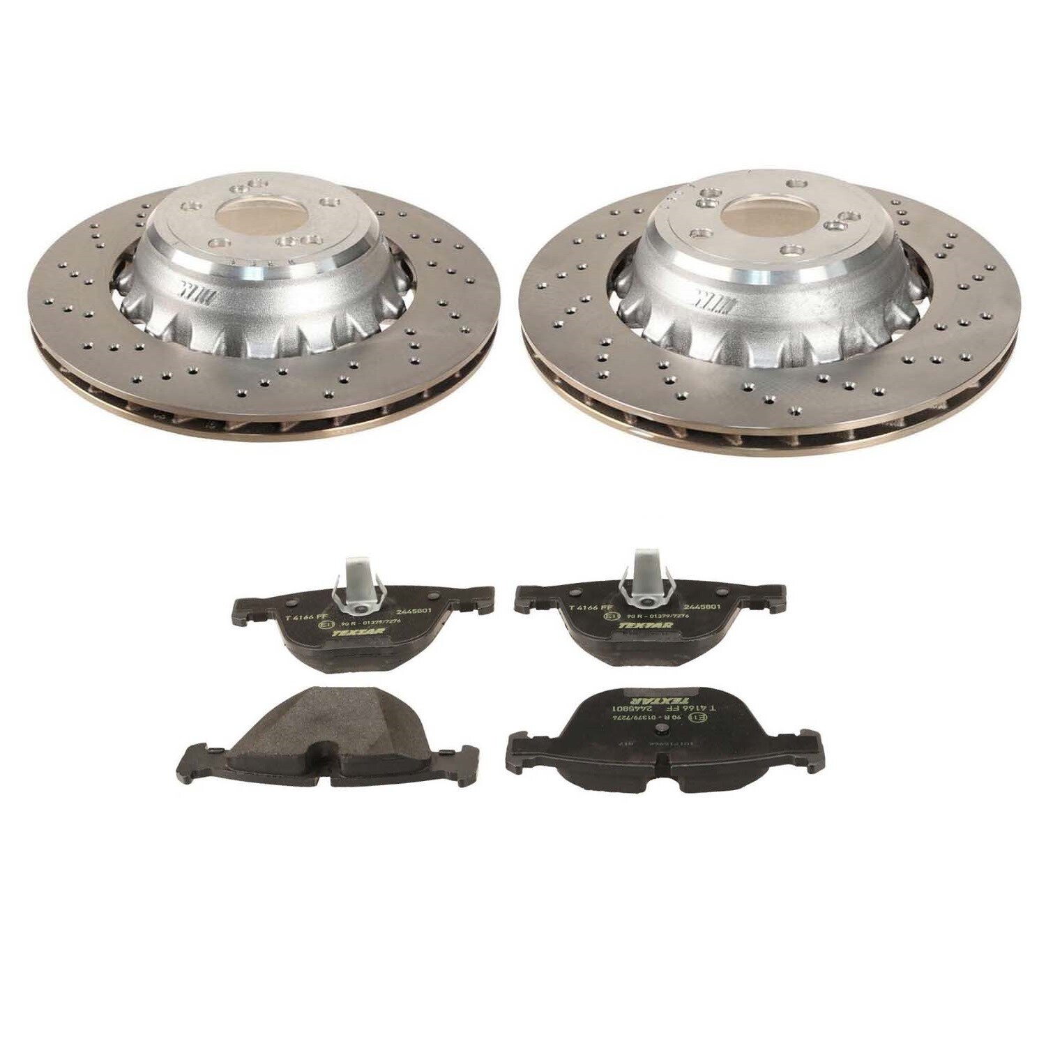 SHW Performance OEM Rear Brake Disc Rotors and Textar Pads Kit for BMW ...