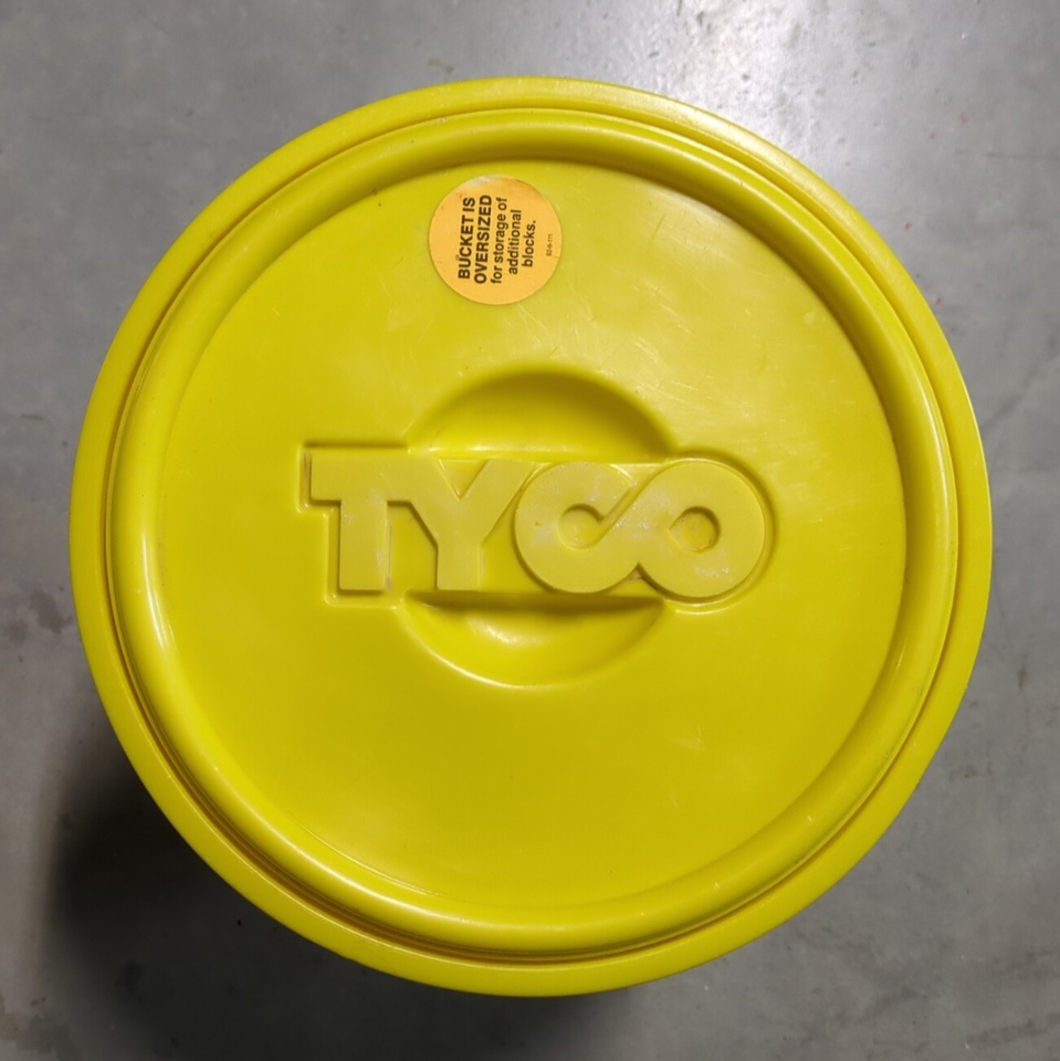 Vintage Tyco Building Blocks / Bricks Storage Container Bucket Yellow ...