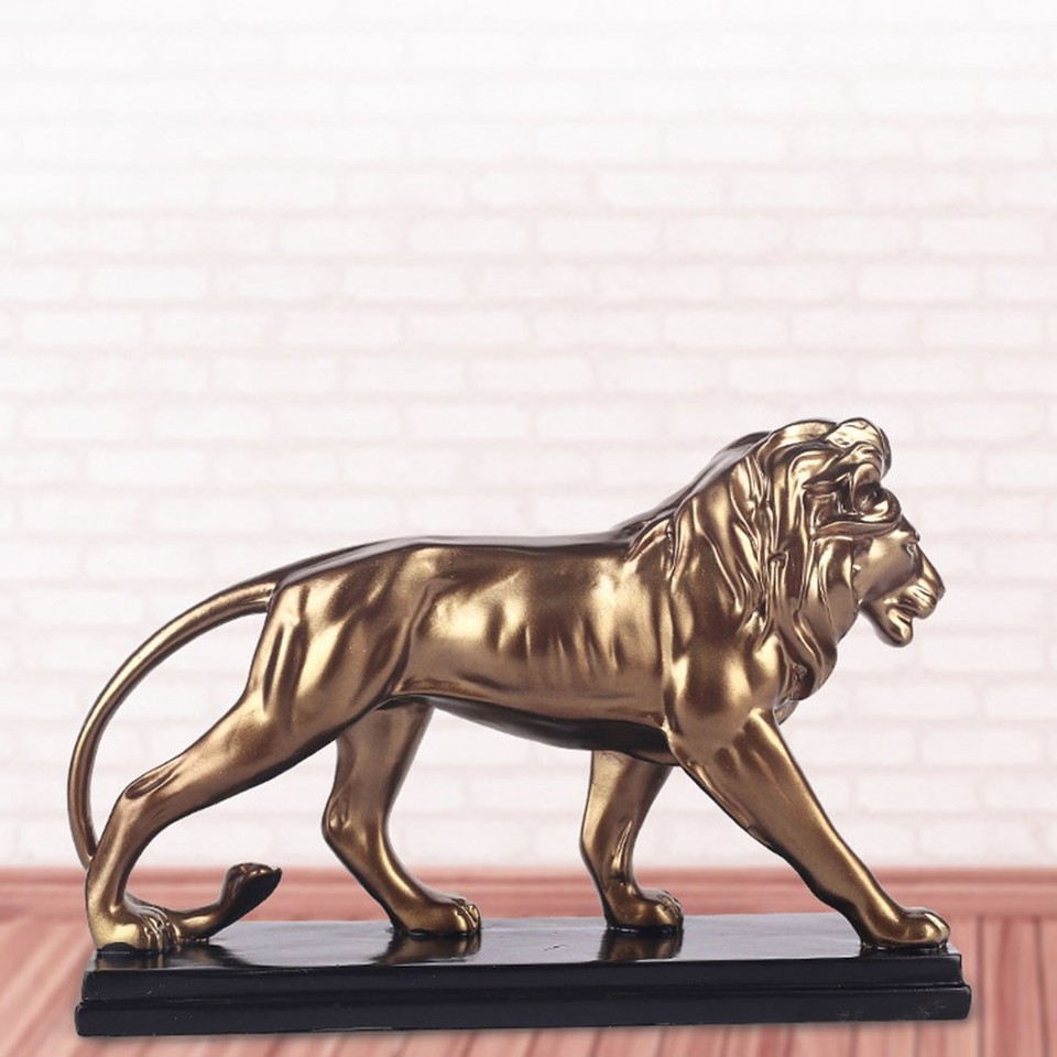 Lion Sculpture Decor Resin Craft Cute Tabletop Elephant Statue ...