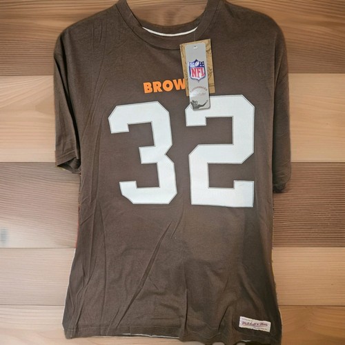 JIM BROWN MITCHELL & NESS LARGE THROWBACK JERSEY SHIRT CLEVELAND BROWNS LEGEND! | eBay