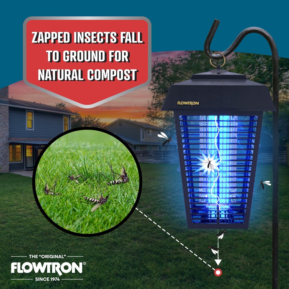 Flowtron Bug Zapper, Mosquito Zapper 1.5 Acre of Coverage, 80W Bulb ...