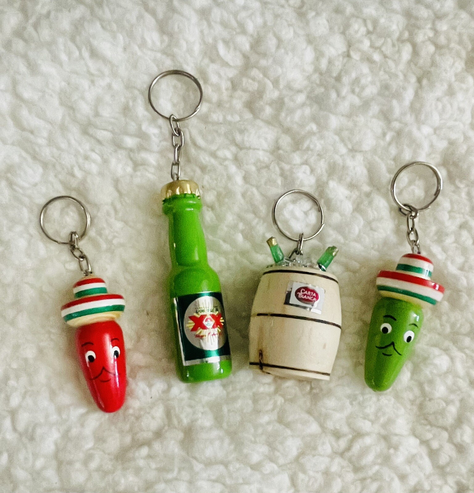 4 Mexican Key Chain Handmade Llaveros Mexicanos de Carta Blanca XX Y ...