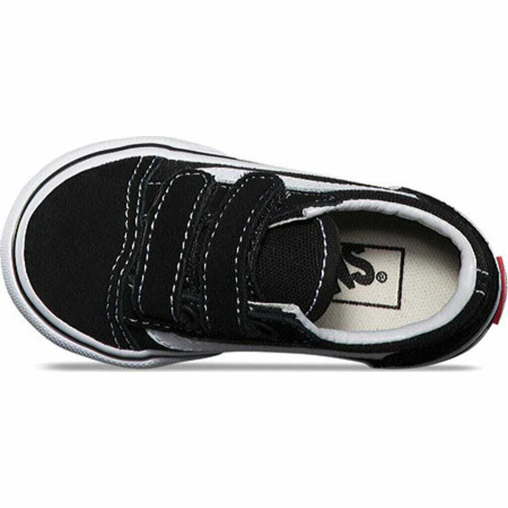 Vans Old Skool V Black/True White Canvas Suede Strap Unisex Kids Youth ...