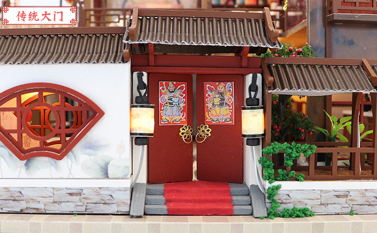 New DIY Miniature Wooden Dollhouse Chinese House Model Kits Handcrafted ...