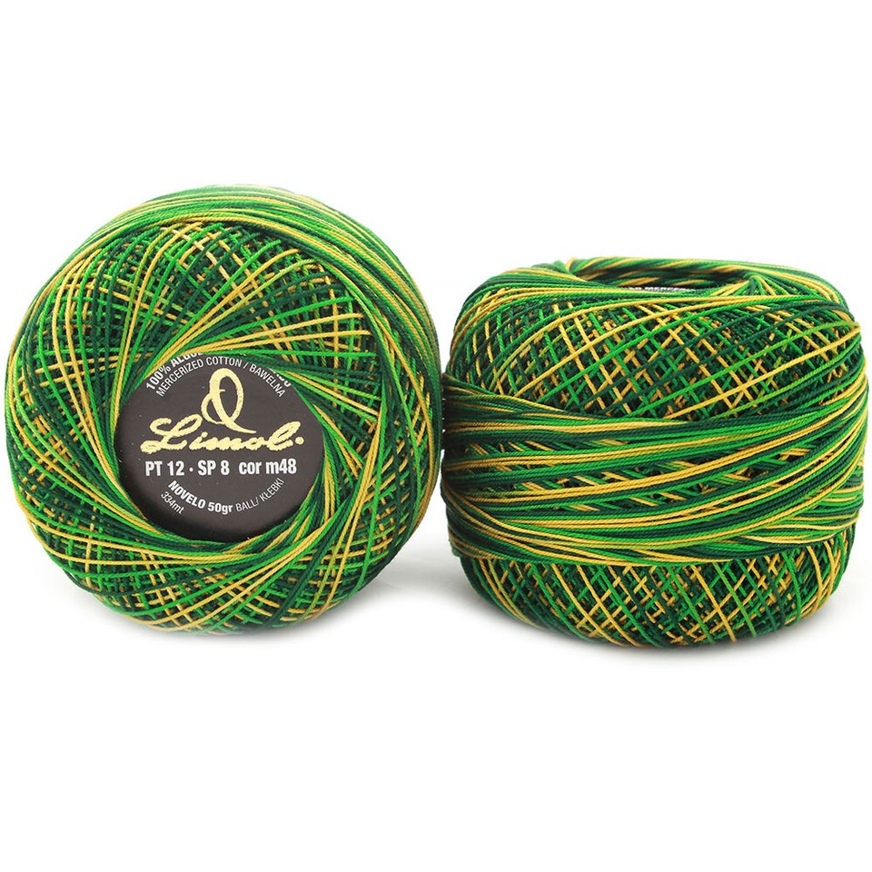 Limol Size 12 Multicolor 50 Grs 100% Mercerized Crochet Thread Cotton ...