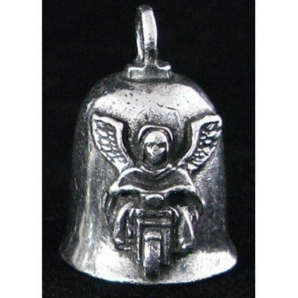 Pewter Motorcycle Gremlin Bell Guardian Angel on a Bike Made in the USA ...