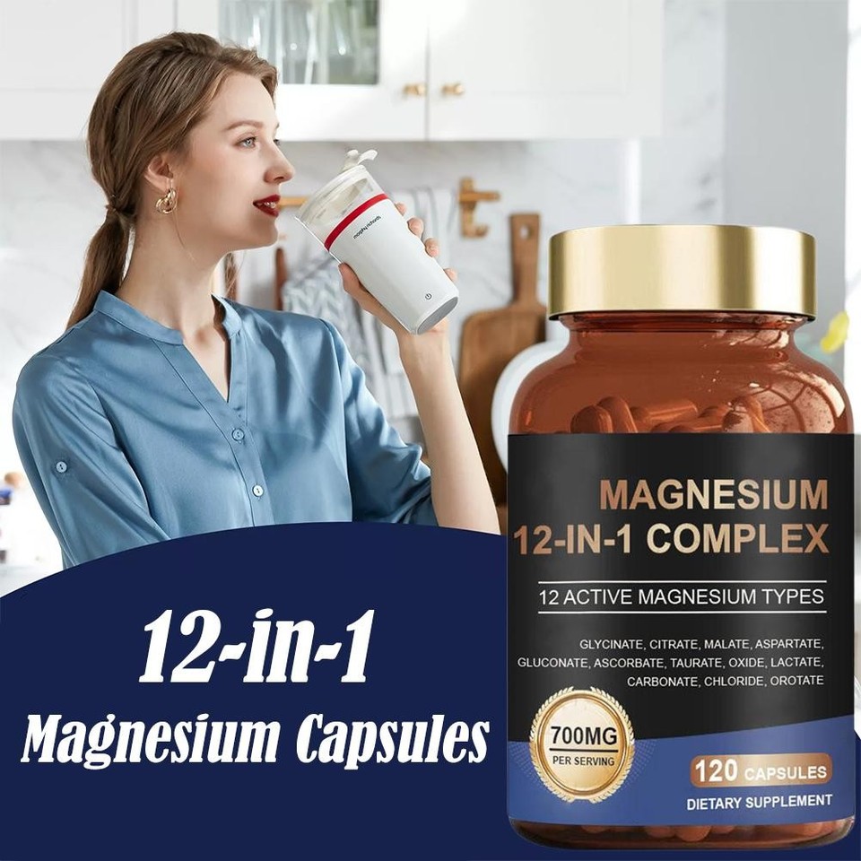 Magnesium 12 in 1 Complex - Magnesium Glycinate, Citrate, Malate, L ...