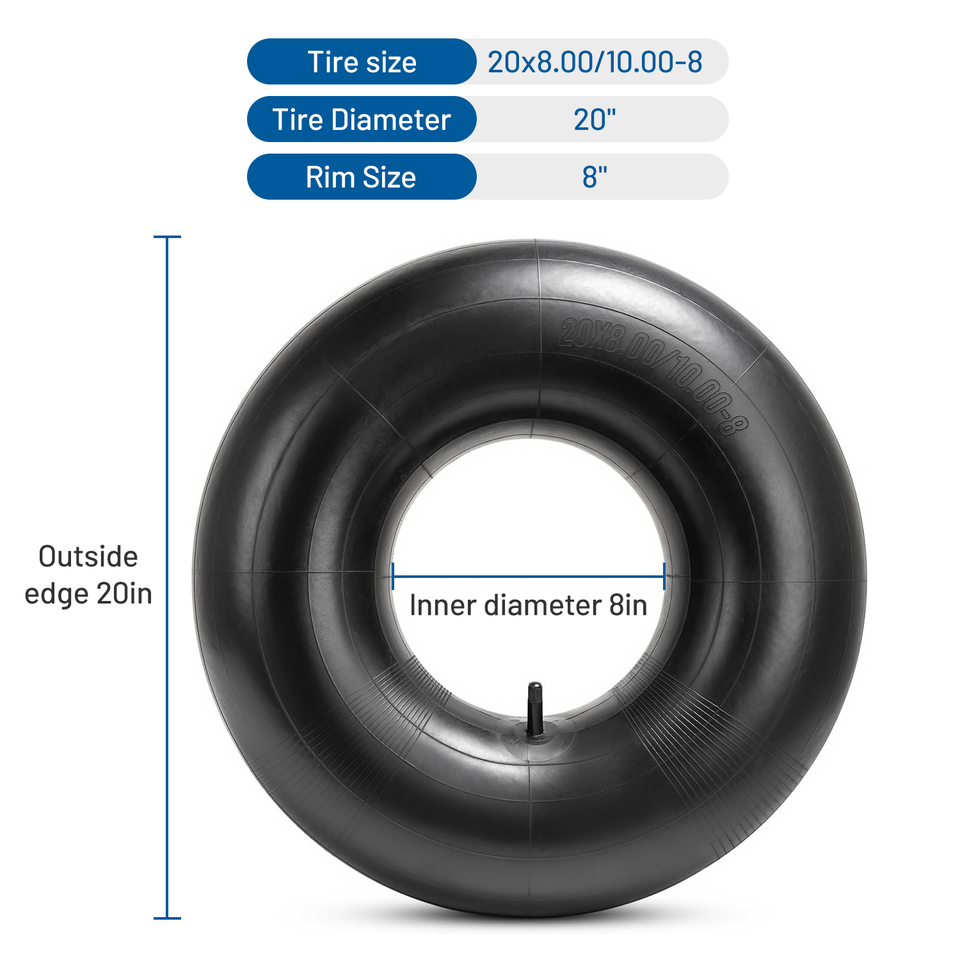 2-Pack of 20x8.00-8 & 20x10.00-8 Inner Tubes - for Golf Cart and Lawn ...
