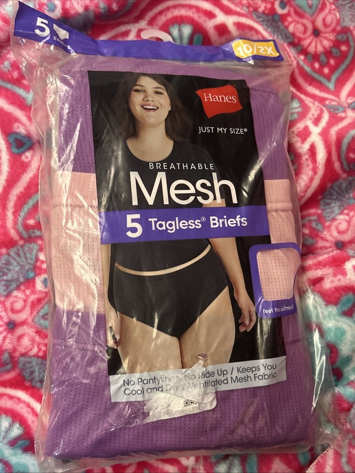 Hanes Just My Size Women's Breathable Mesh Brief Underwear 5-Pk Plus ...