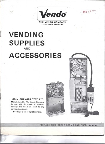 VENDO SERVICE & PARTS MANUAL VENDING SUPPLIES AND ACCESSORIES | eBay ...