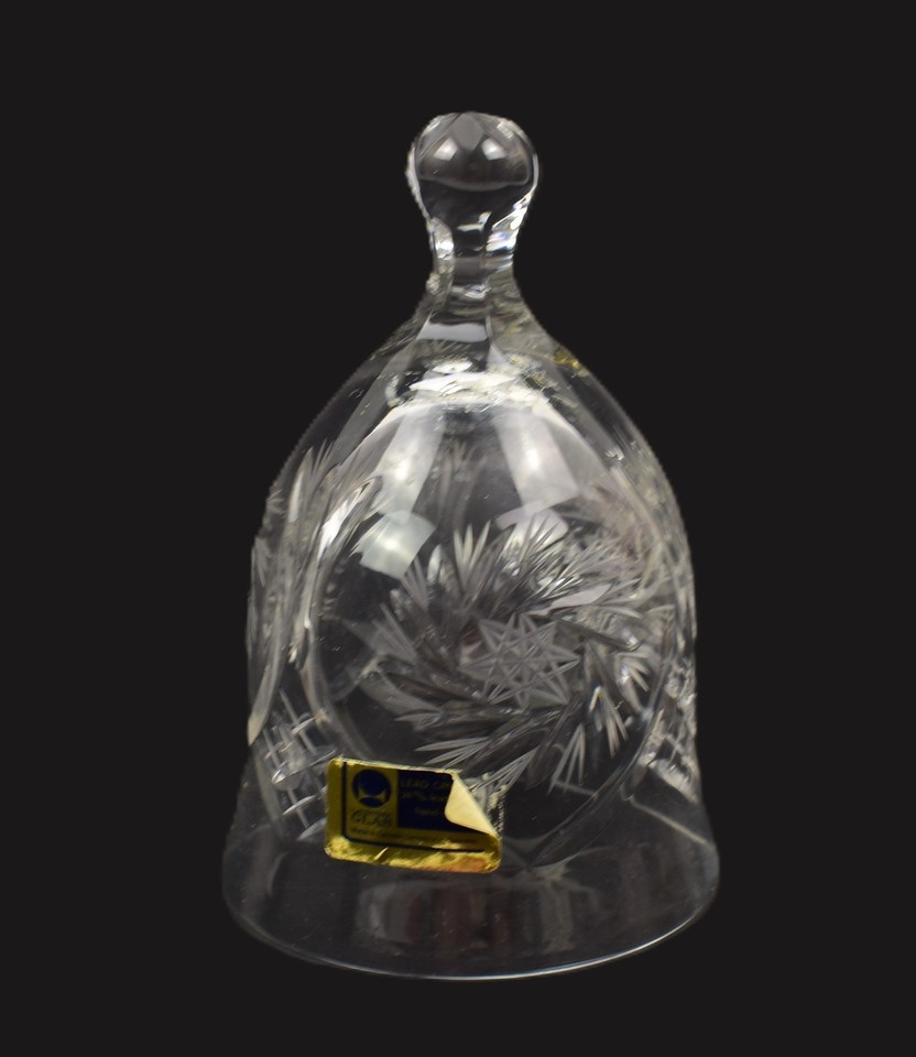 LAUSITZER 24% LEAD 4.5" CRYSTAL BELL STAR OF DAVID GERMAN DEMOCRATIC ...