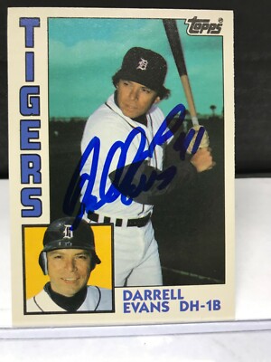 1984 TOPPS TRADED #36-T DARRELL EVANS DETROIT TIGERS AUTOGRAPHED SIGNED ...