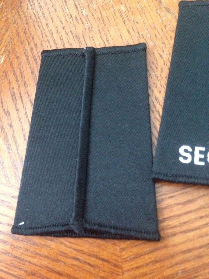 no209 4 x Woven Security Epaulette Slider Black Shoulder Security ...