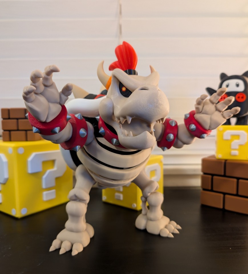 Epic 10” Dry Bowser – 3D Printed Skeleton King – Mario Collector’s Must ...
