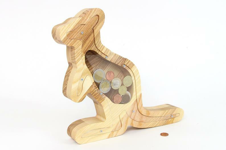 Piggy Bank - Wooden Piggy Bank Kangaroo | eBay