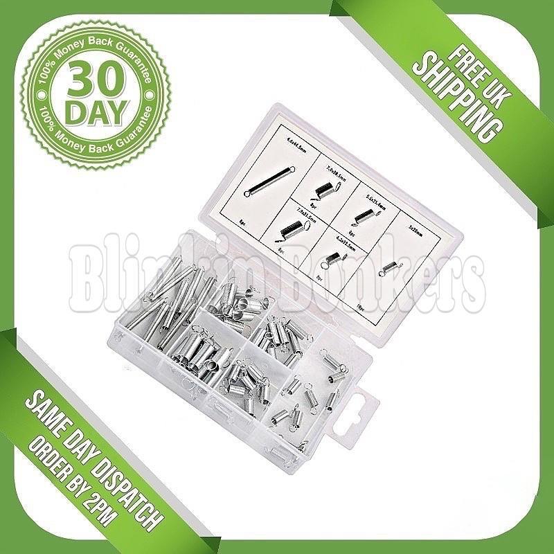50PC COIL SPRING ASSORTMENT SET EXTENSION TENSION EXPANSION COMPRESSED ...