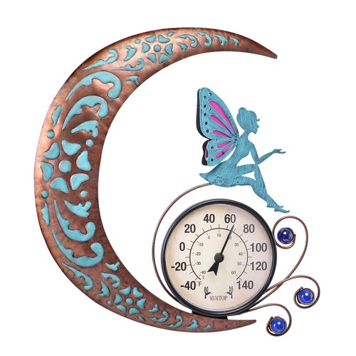 16 Inch Fairy Indoor Outdoor Thermometer, Large Number Decorative Wall ...