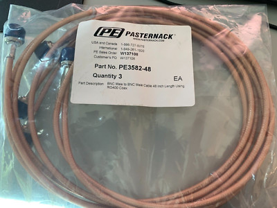 Pasternack PE3582-48 BNC male to BNC male cable lot of 3 | eBay