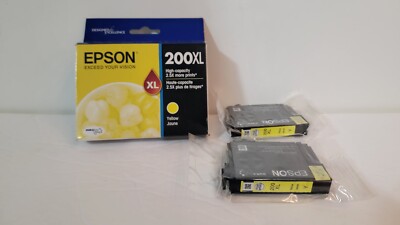 3 New Genuine Epson 200XL Yellow Ink Cartridges XP Series XP-300 XP-310 ...