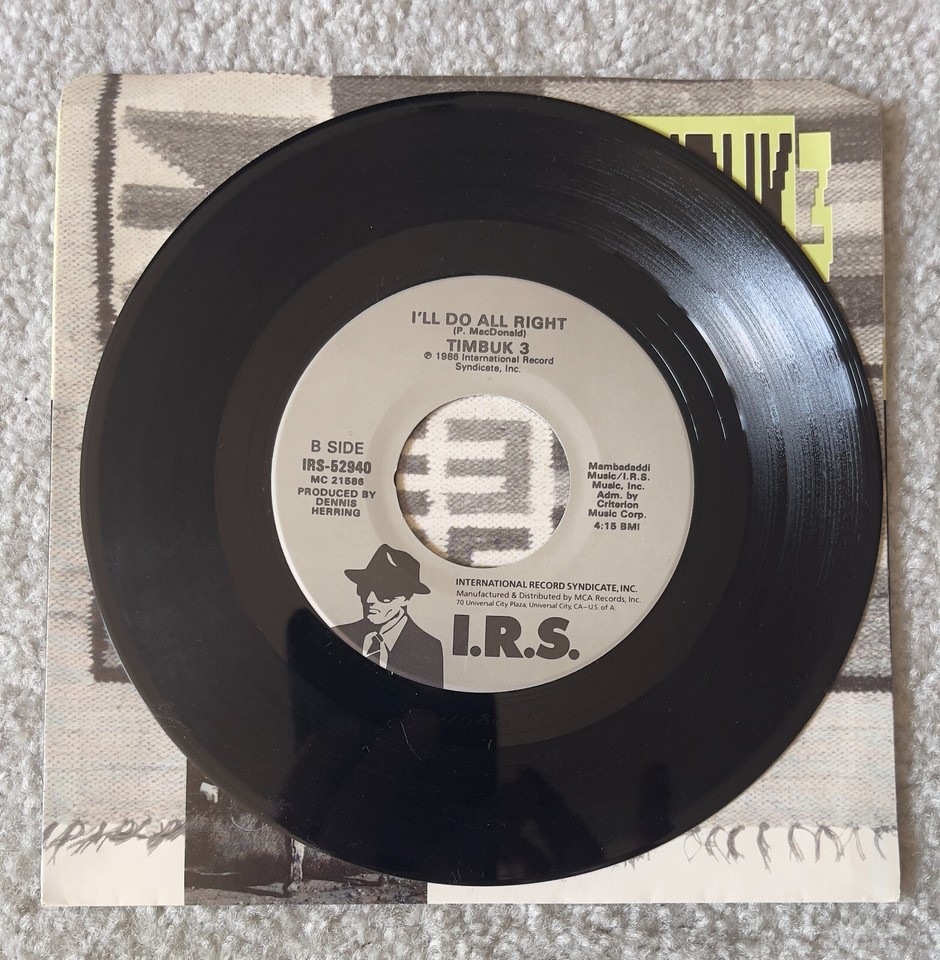 Timbuk 3 The Future's So Bright, I Gotta Wear Shades– IRS-5294 Vinyl, 7 ...