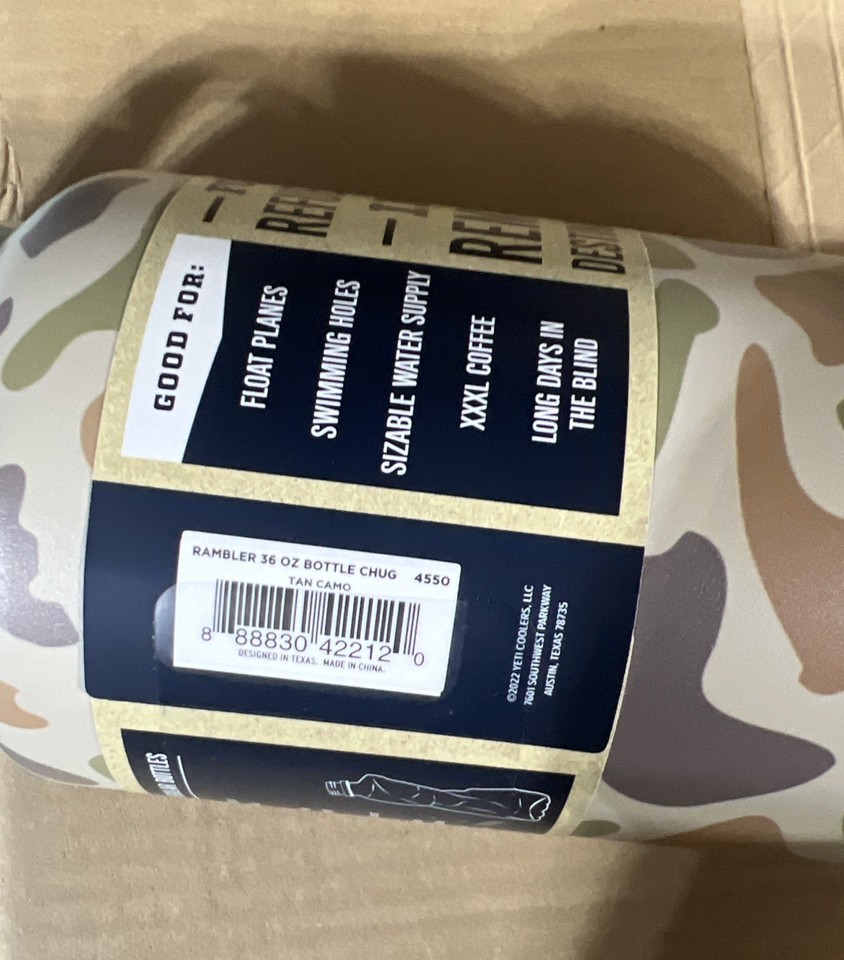 YETI Rambler 36 oz Tan Camo Bottle Chug Cap Limited Edition NEW | eBay
