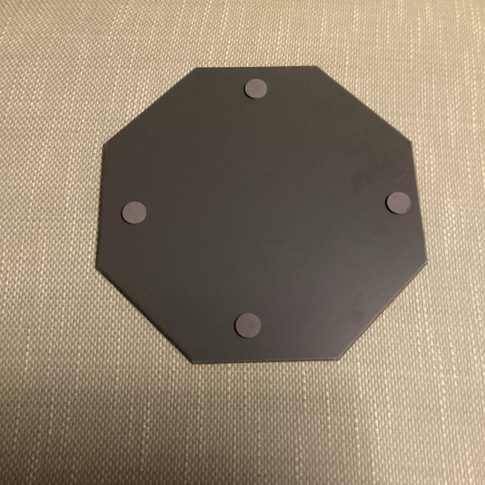 Vintage 8 1/4 Inch Octagon Shaped Beveled Edge Mirror With Feet Pads ...