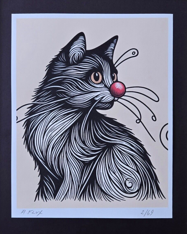 AIDAN FLUX | Hand Signed Authentic Print Framed Kit Cat Black COA | eBay UK