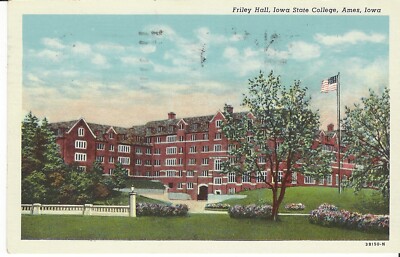 POSTCARD AMES, IOWA, FRILEY HALL IOWA STATE COLLEGE 1951 | eBay