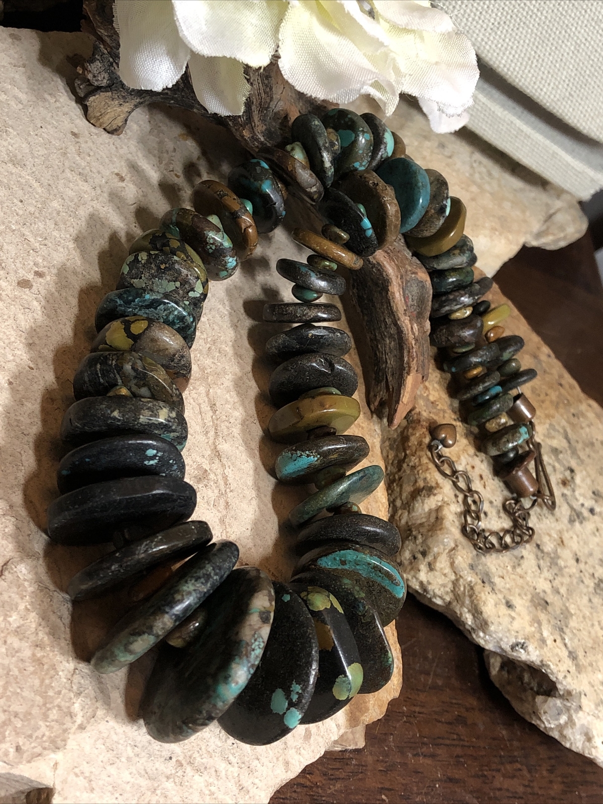 10. Jay King DTR Copper Graduated Huge Turquoise Bead Necklace 17"+2 1/ ...