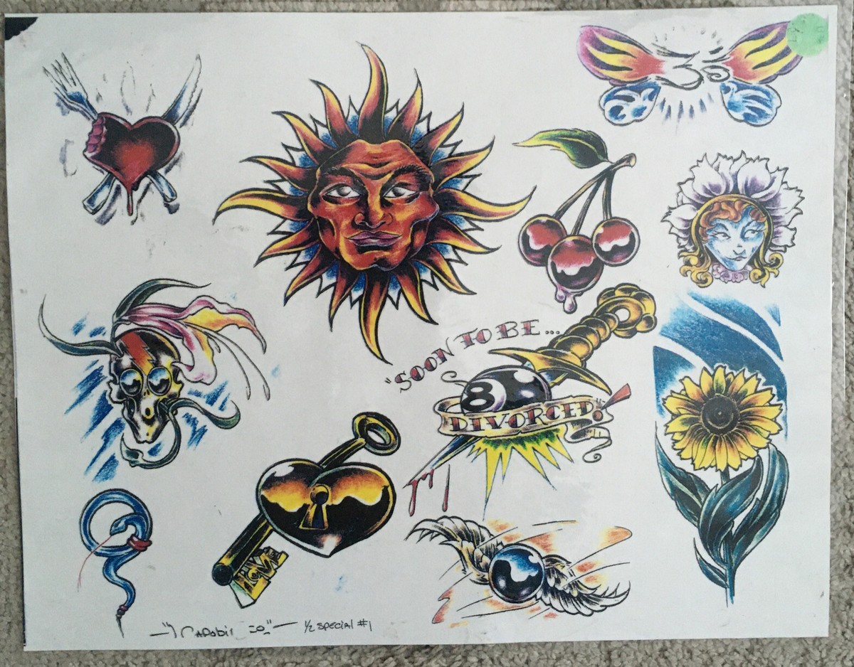 Regnif Flash Tattoos Tattoo Flash Single Sheet Print By Foose Green