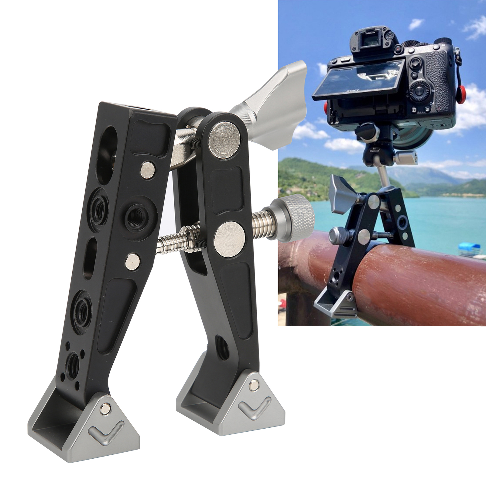 Crab Clamp Clip Arri 1/4in 3/8in Screw Mount to Railing Light for Fixed ...
