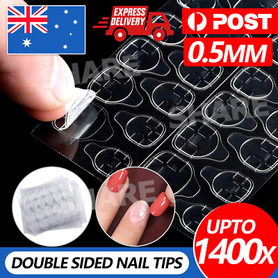 Upto 1400PCS Double Sided Adhesive Press on Nail Stickers Clear Tape ...