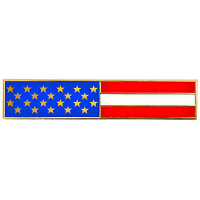 EL6-021 Gold US Flag Metal and Cloisonné Citation Commendation Bar Pin ...