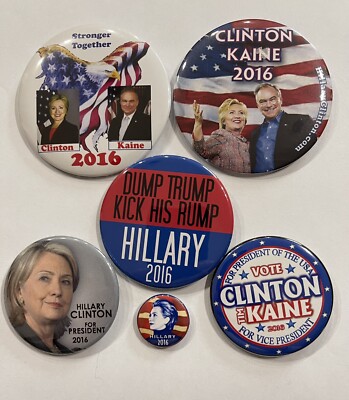 HILLARY CLINTON & TIM KAINE PRESIDENTIAL CAMPAIGN BUTTON COLLECTION - K ...