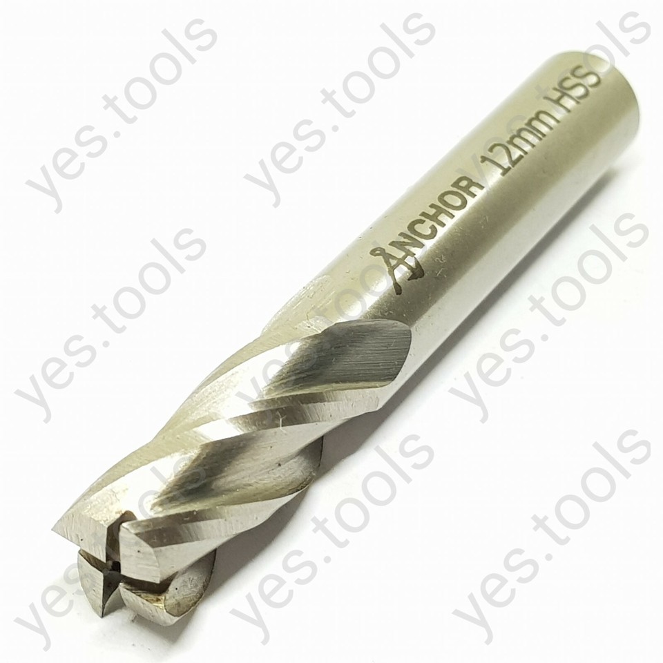 HSS Ground End Mill Cutter 4 Flute Milling Cutter Straight Shank ...