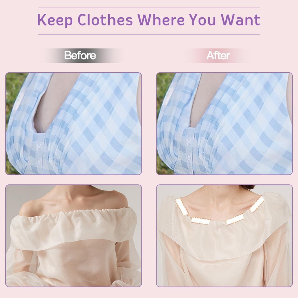 Secopad Double Sided Tape Clothes 60 Pack Fashion Fabric Tape Skin ...