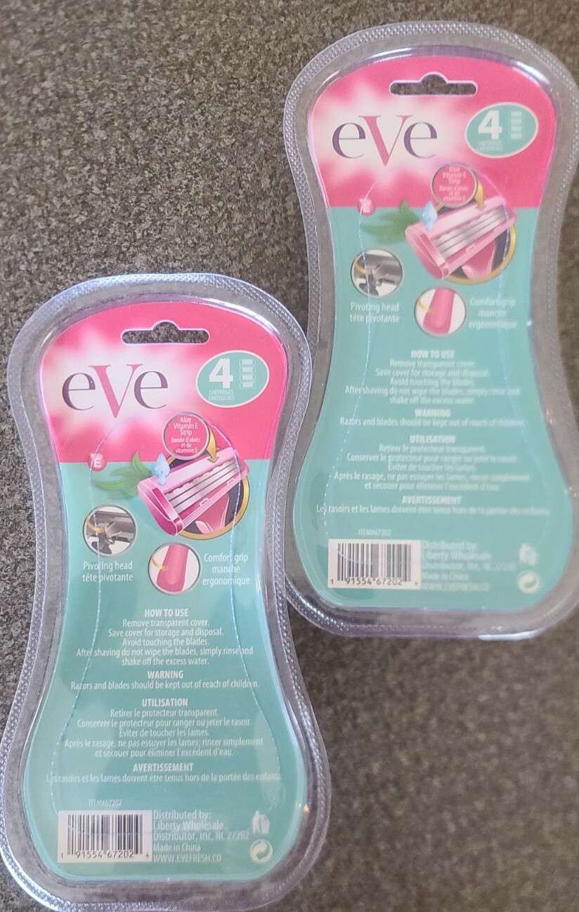 Women's eve Lady Vogue Disposable Razor Each 3 Blades 4 Cartridges for ...