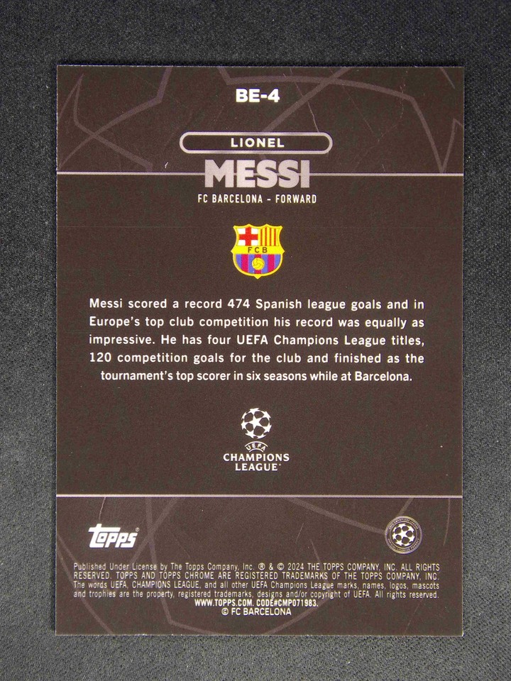 2023-24 Topps Chrome UEFA Lionel Messi Shadow Etch SP | eBay