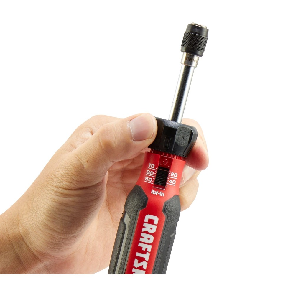 CRAFTSMAN Torque Screwdriver Set with Storage 1" Phillips Slotted Hex ...