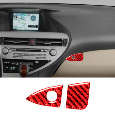 2xRed Carbon Fiber Copilot Glove Box Handle Sticker Trim For Lexus ...
