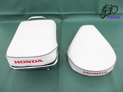 Fit Honda C70 C90 White Seat Complete & Rear Rack Carrier **TO355 ...