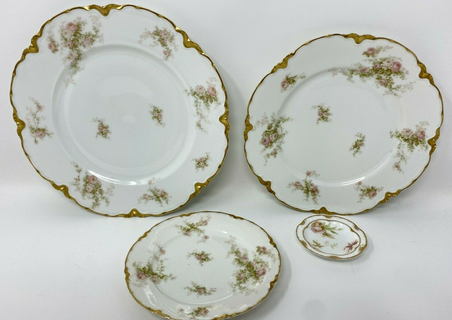 VINTAGE HAVILAND LIMOGES SET OF FOUR (4) DINNER PLACE SET ROSE PATTERN ...