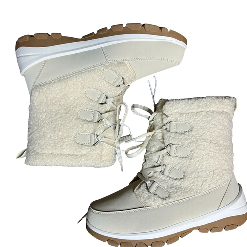UNIVERSAL THREAD Corie Shearling Hiker Winter Boots Cream | eBay