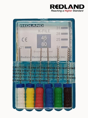 REDLAND Endodontic Root Canal K-file 21mm Size 15-45-80 (6 per pack) | eBay