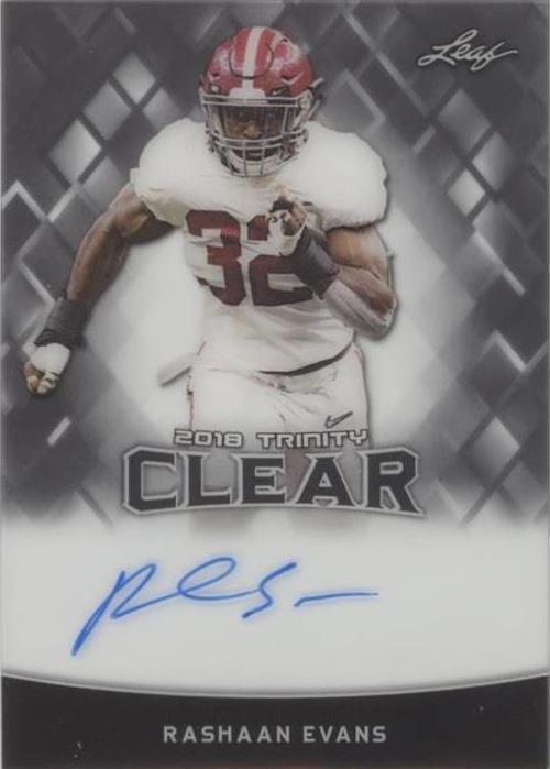 2018 Leaf Trinity - Clear Autographs Rashaan Evans #CA-RE1 (AU, RC) for ...